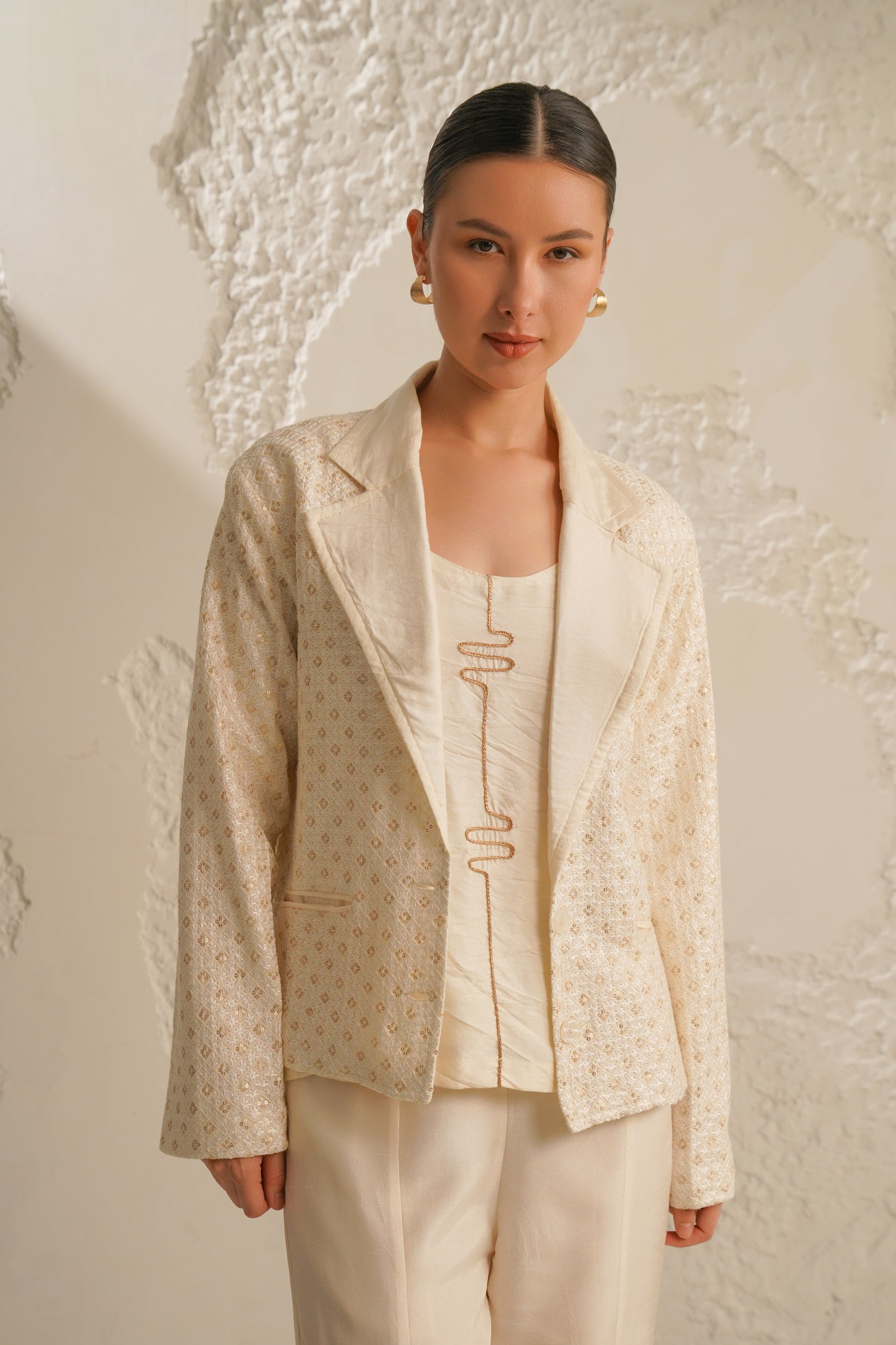 Buy Embroidered Structured Blazer | Party Formals | Mugasa – MUGASA