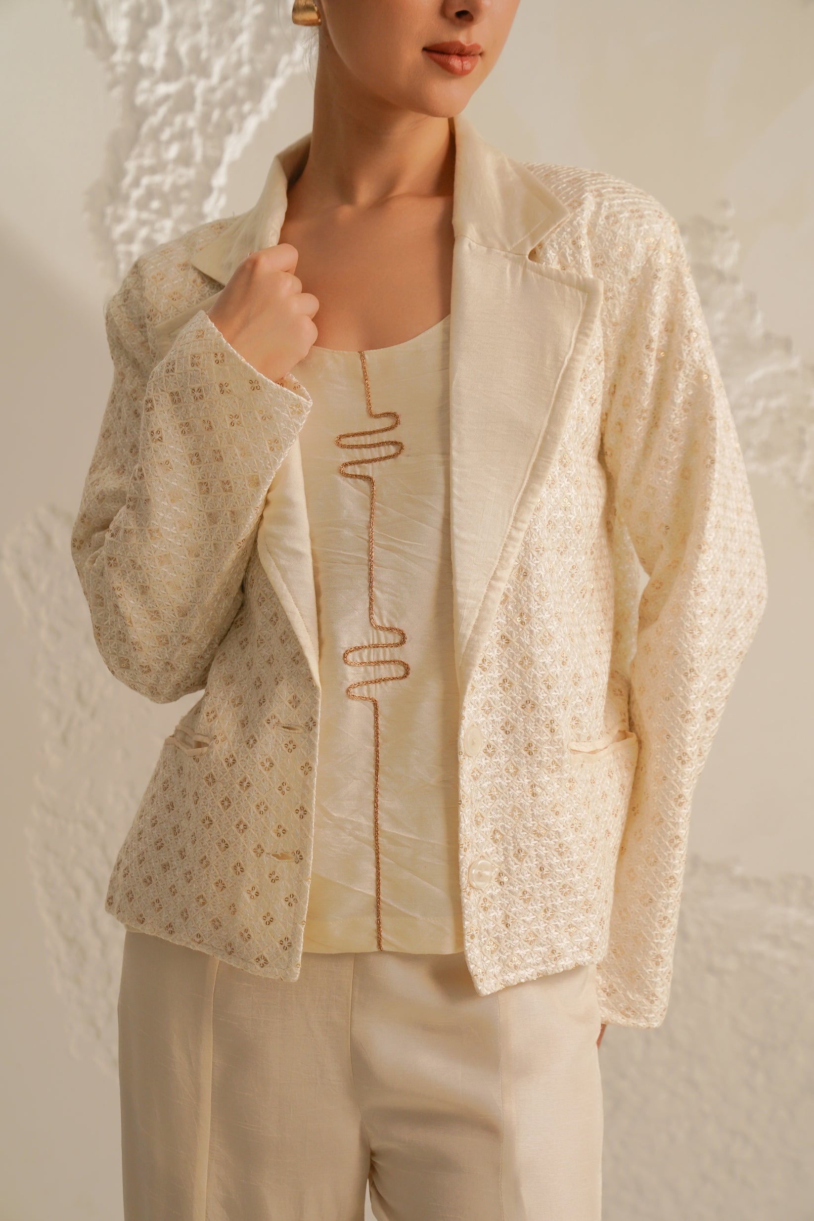 Buy Embroidered Structured Blazer | Party Formals | Mugasa – MUGASA